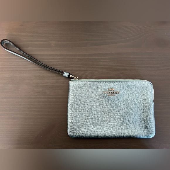 Coach | Bags | Coach Blue Wristlet Small | Poshmark
